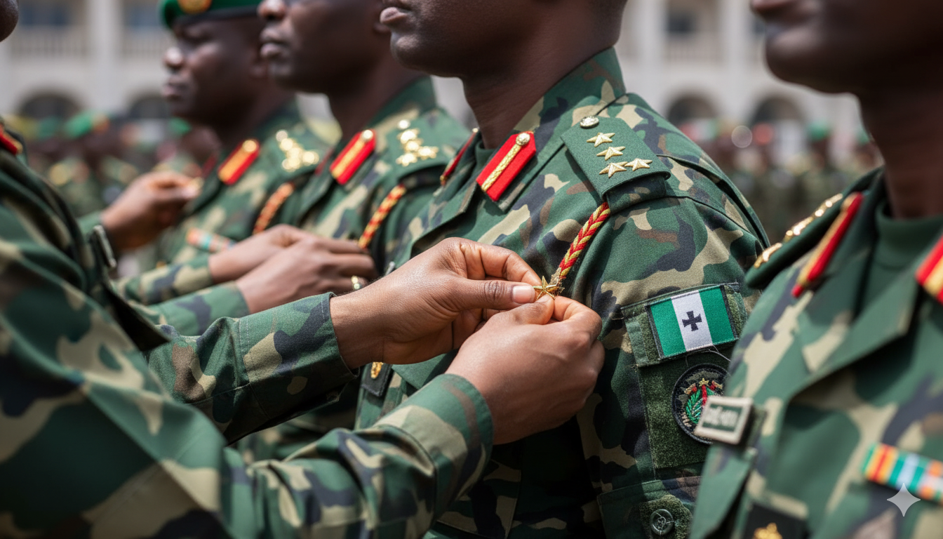 Nigerian Army Promotes 105 Senior Officers to Major General